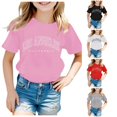 CUZIBR Girls Tops Shirts For Kids Casual Crew Neck Short Sleeve ...