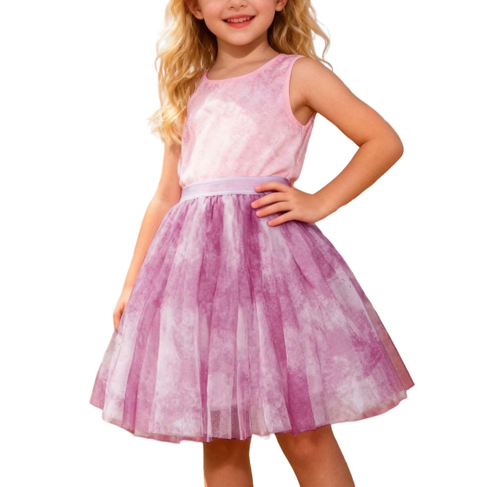 CUZIBR Girls Tutu Skirt Tie Dye High Waist Ballet Dancewear Ruffles ...