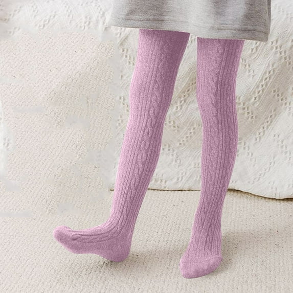 CUZIBR Girls Warm Tights Full Leggings Pantihose Stretchy Basic Cable ...