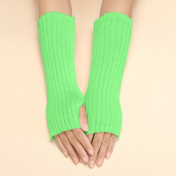 CUZIBR Gloves Solid Cotton Knitted Long Hand Fashion Mitten Arm ...