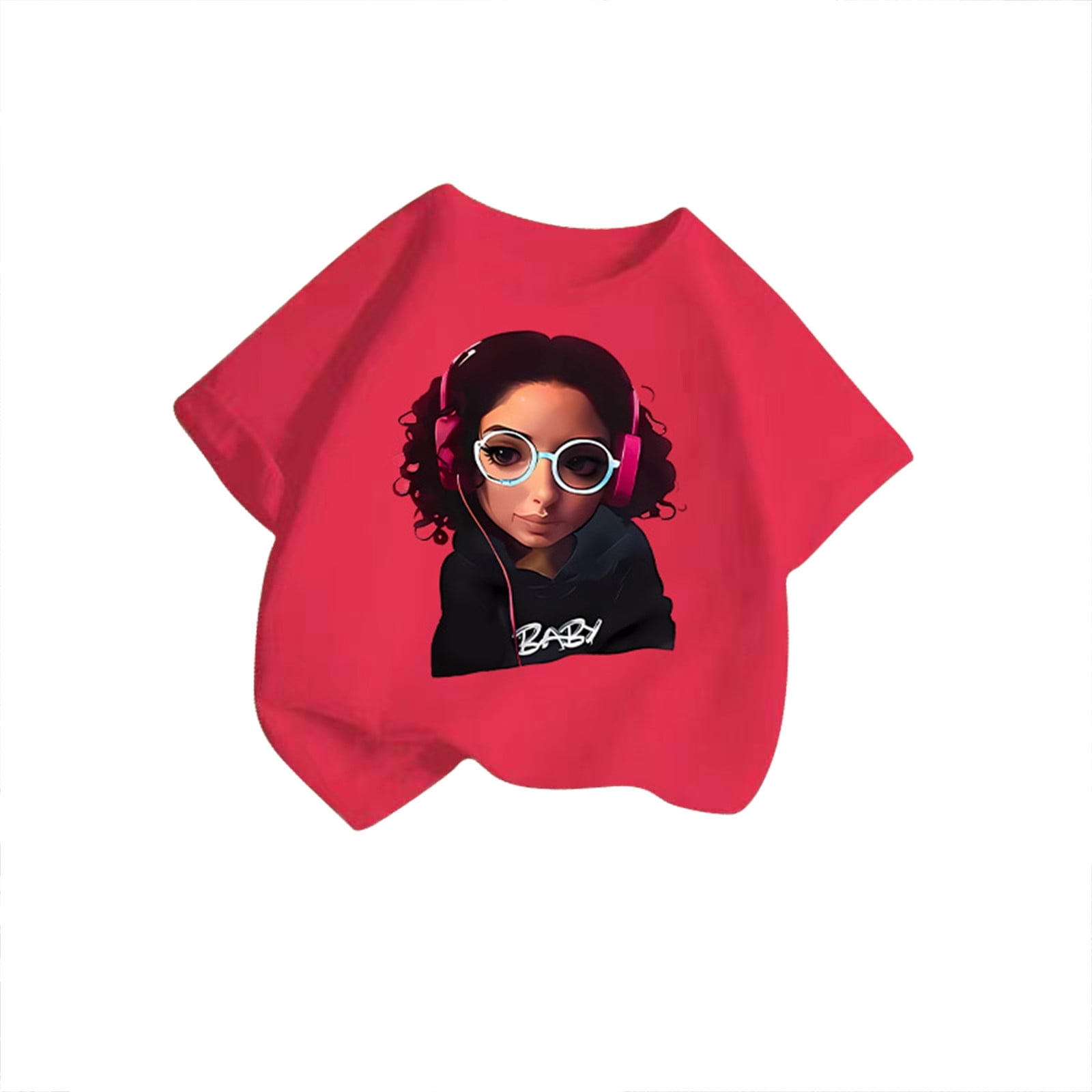 CUZIBR Kid Girls Cute Graphic T-Shirts Tops O-Neck Short Sleeve Tee ...