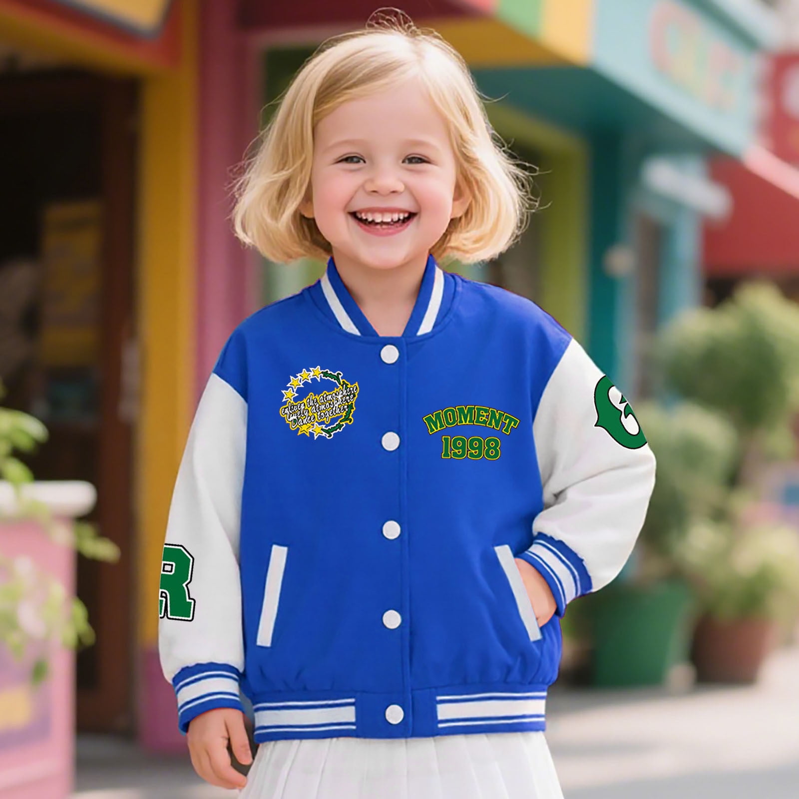 CUZIBR Kids Baseball Jacket Casual Uniform School Wear Long Sleeve ...