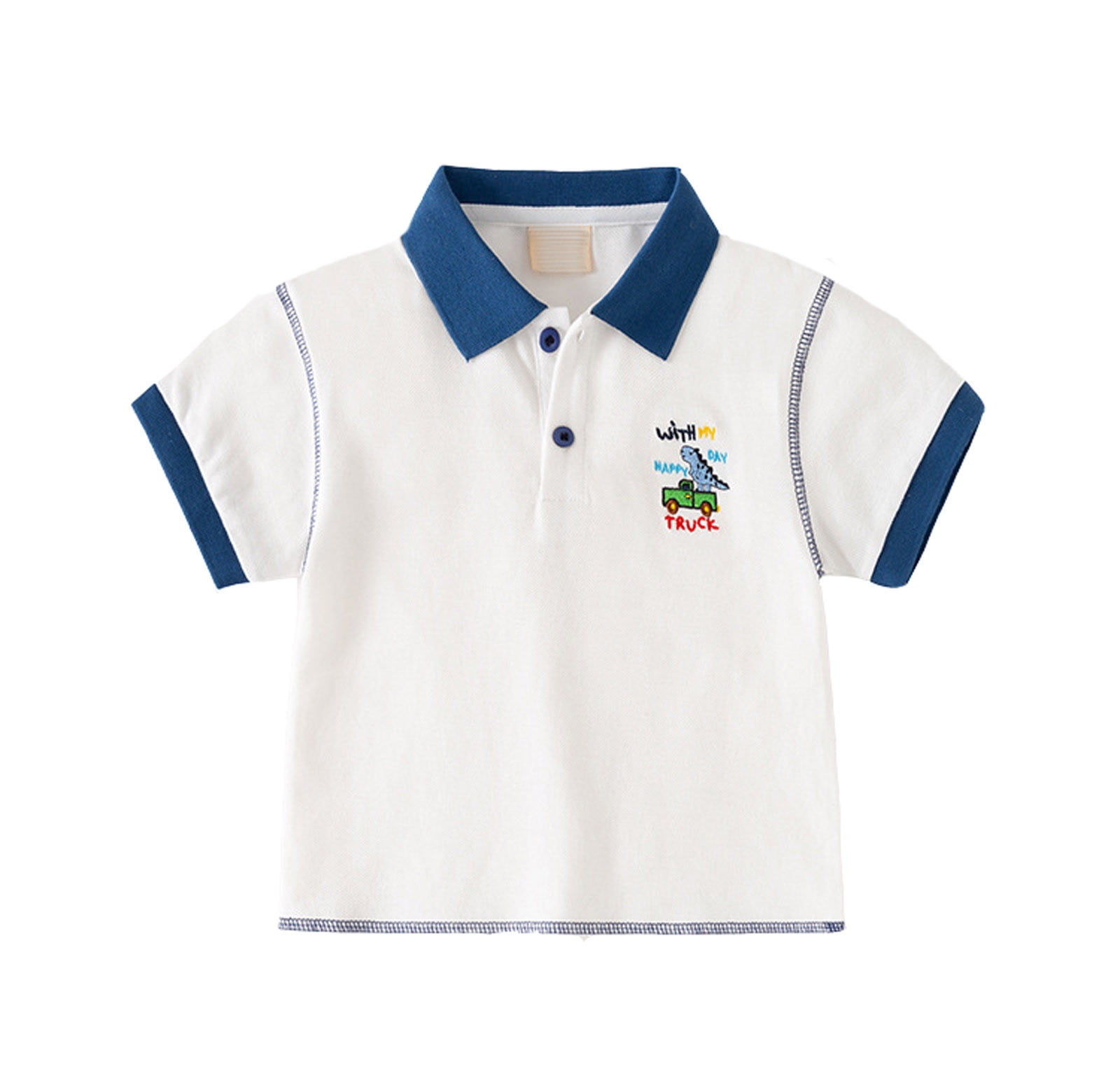 CUZIBR Kids Boys Girls Short Sleeve Polo Shirt Lovely Dinosaur Car ...