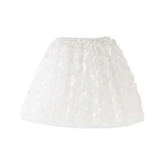 CUZIBR Kids Girls Dance Skirts Elastic Waist 3D Butterflies Ruffles ...