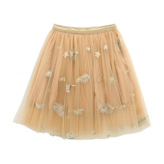 CUZIBR Kids Girls Dance Tutu Skirt Sequins Layered Short High Waist ...