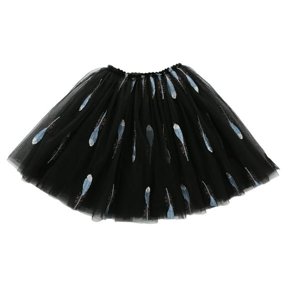 CUZIBR Kids Girls Dance Tutu Skirt Sequins Layered Short High Waist ...