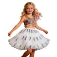 CUZIBR Kids Girls Dance Tutu Skirt Sequins Layered Short High Waist ...