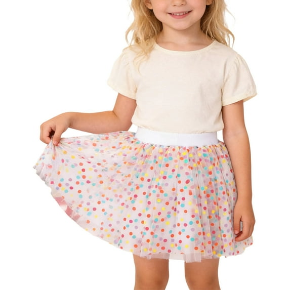 CUZIBR Kids Girls Dance Tutu Skirt Sequins Layered Short High Waist ...