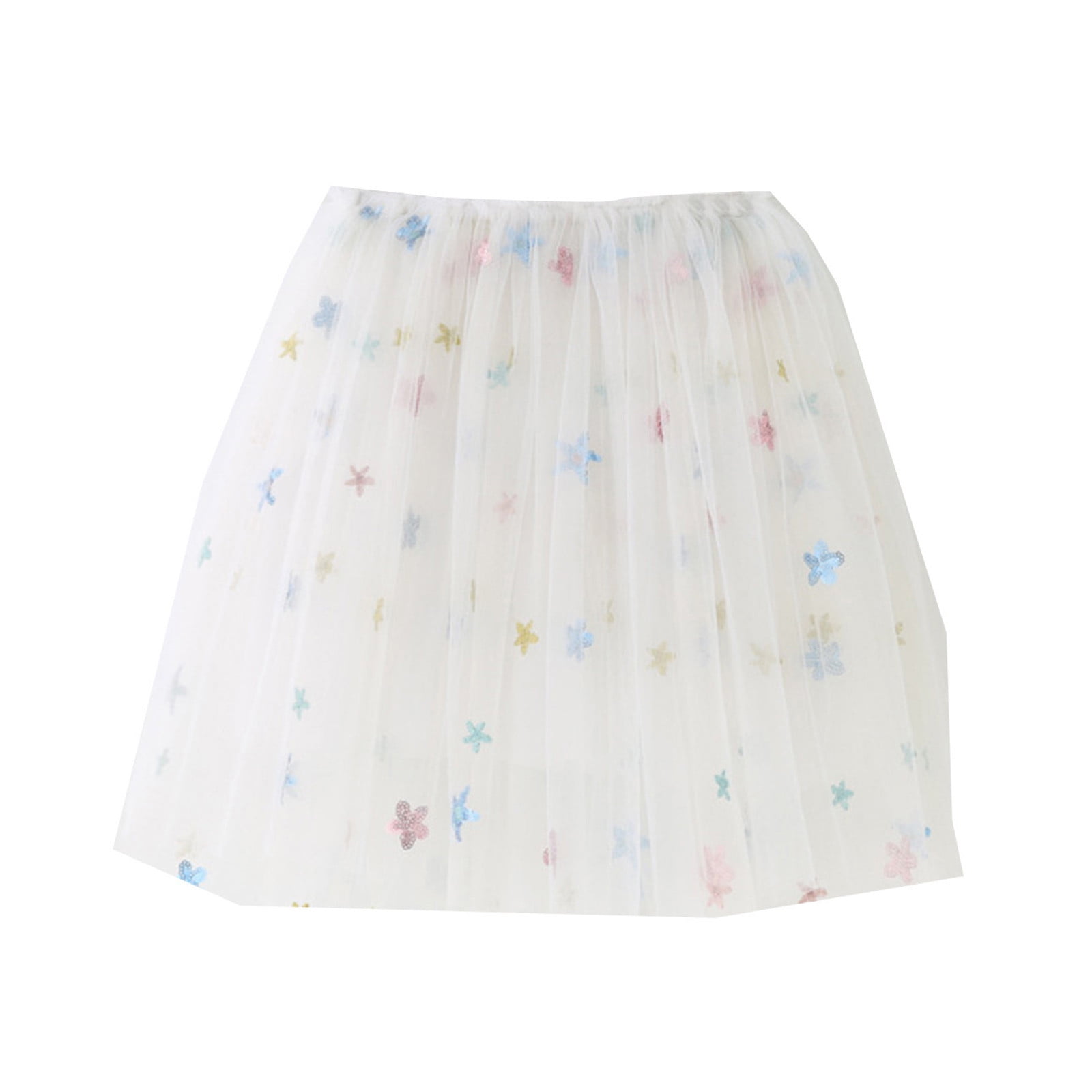 CUZIBR Kids Girls Dance Tutu Skirts Elastic Waist Sequins Sparkly Start ...