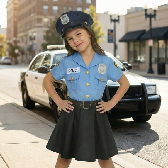 CUZIBR Kids Girls Uniform Dress Set Short Sleeve Polo Neck Button Down ...