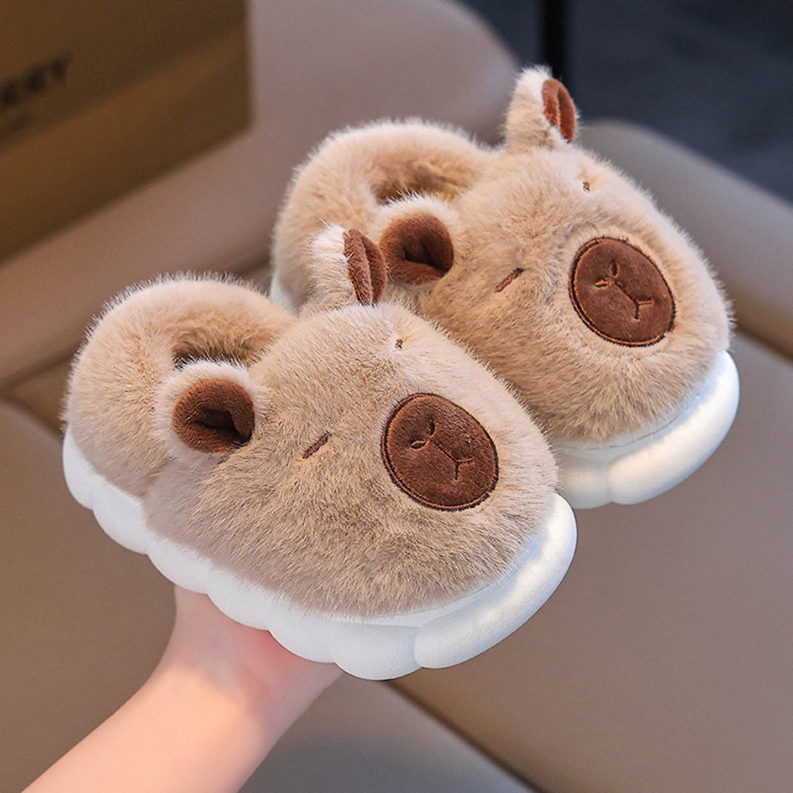 CUZIBR Kids Shoes Cozy Winter Slippers Thick Plush Lined Thermal Cute ...