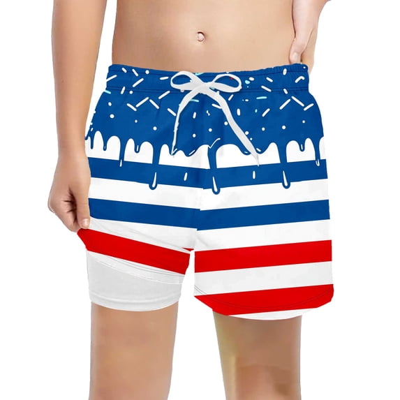 CUZIBR Kids Toddler Boys Independence Day Swim Trunks Patriotic Ice ...