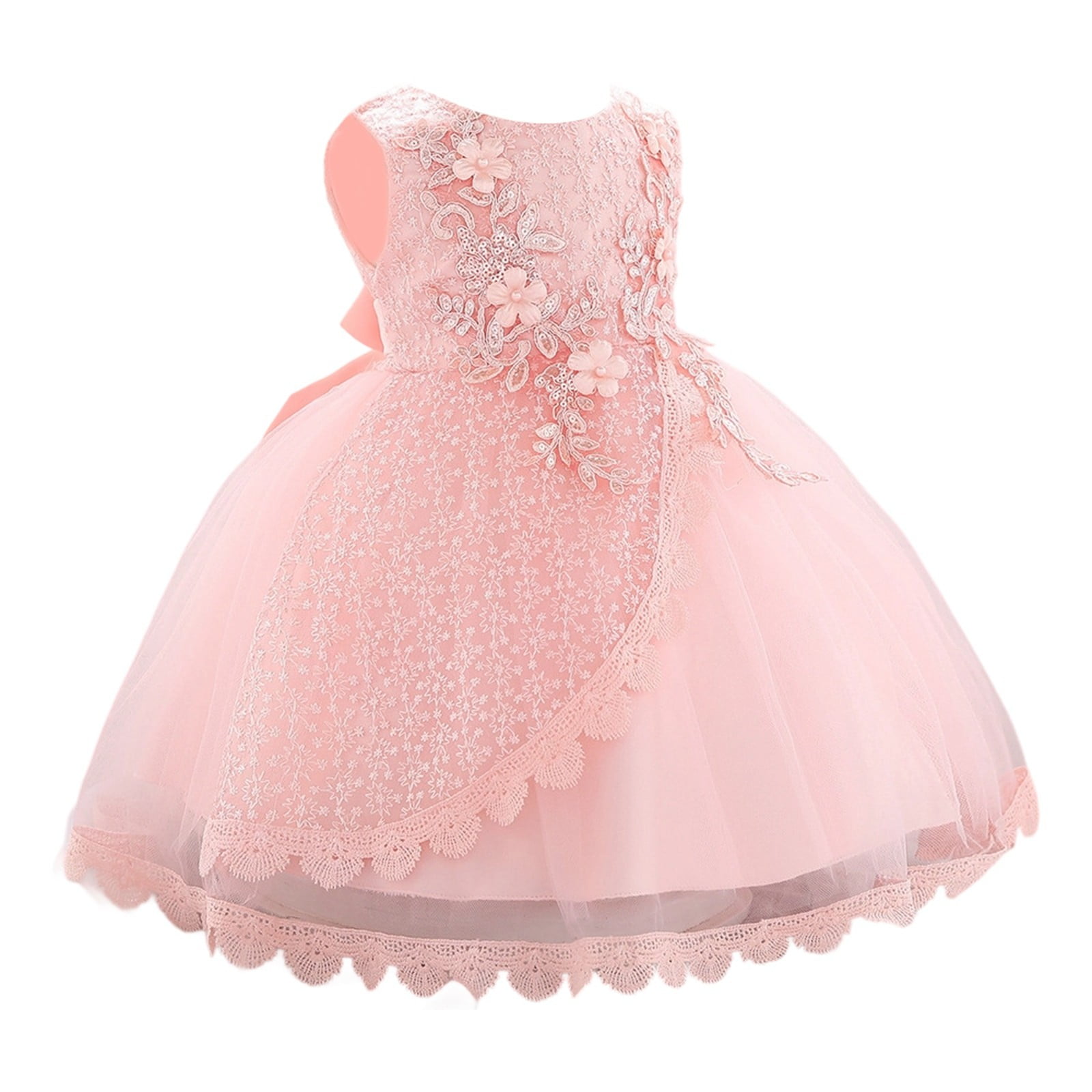 CUZIBR Little Big Girls Formal Wedding Dresses Sleeveless Round Neck ...