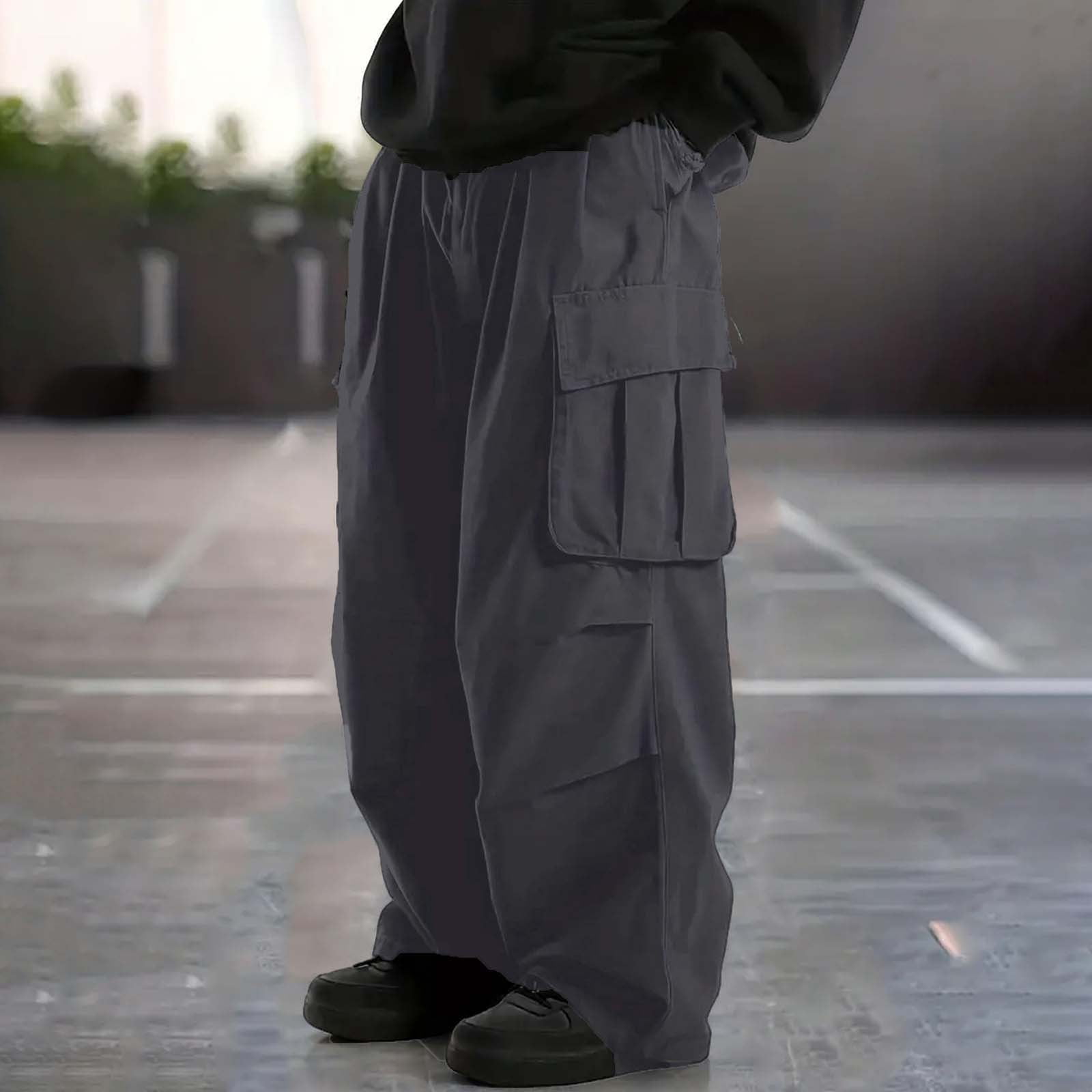 CUZIBR Men'S Cargo Pants Casual Multi Pockets Relaxed Fit Wide Leg ...