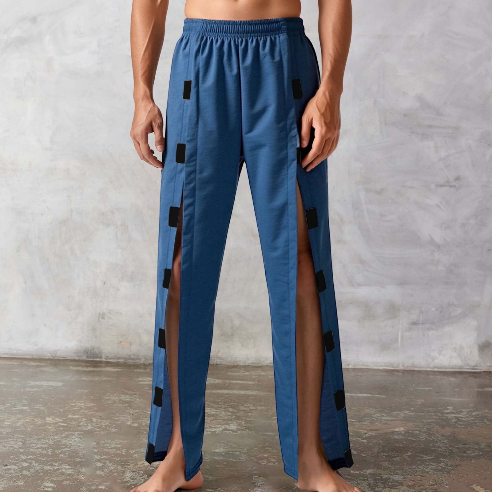 CUZIBR Men'S Pants Elastic Waist Hook And Loop Loose Fit Relaxed ...