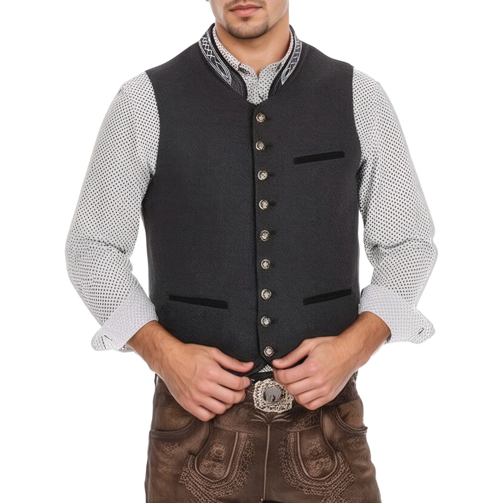 CUZIBR Men's Formal Vest Sleeveless Button Down V-Neck Slim Fit For ...