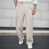 CUZIBR Mens Dress Pants Stretch Wide Leg Loose Fit Tapered Formal ...