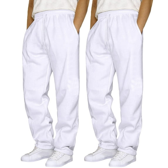 CUZIBR Mens Sweatpants 2 Pack Drawstring High Waist Casual Solid Color ...