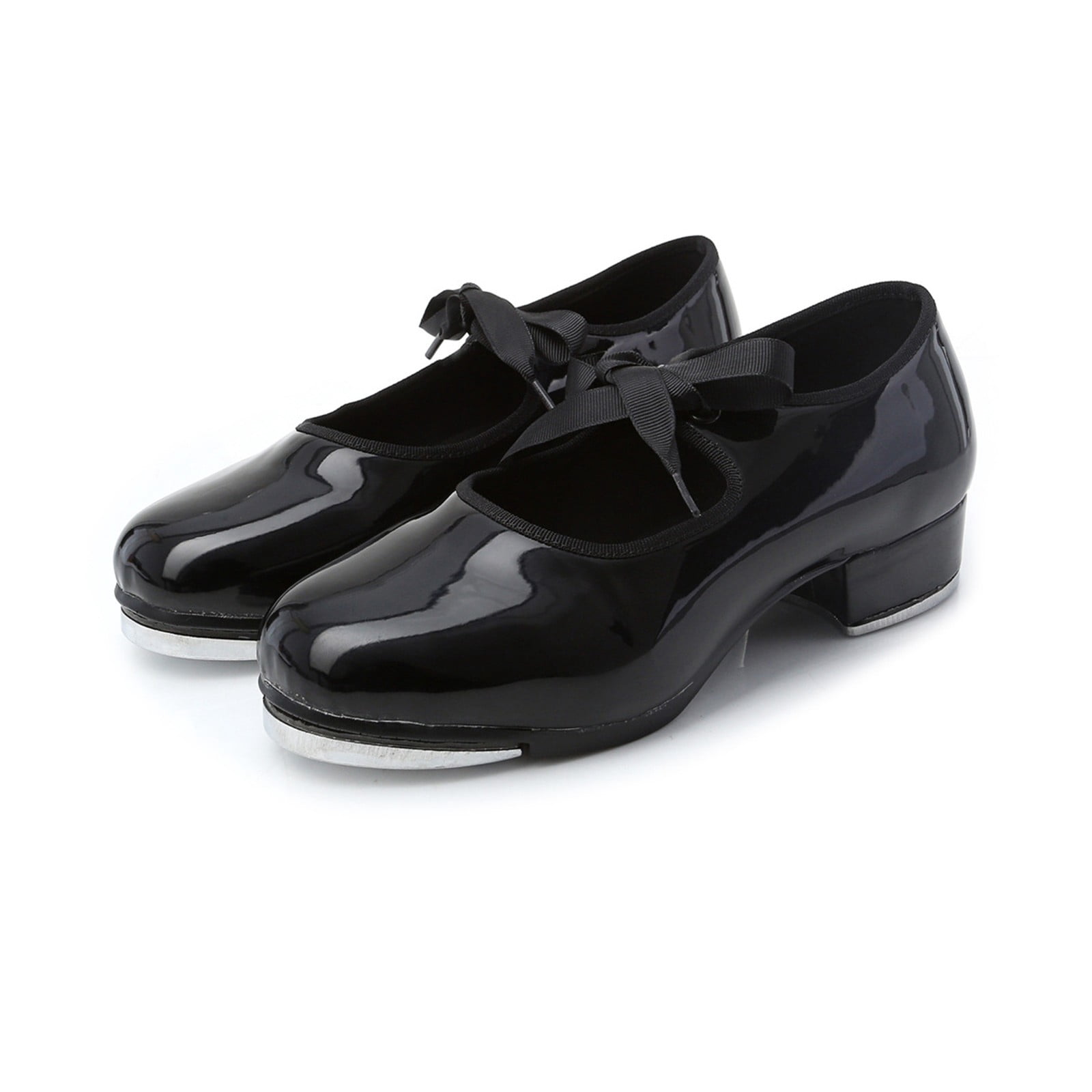 CUZIBR On Sneakers Leather Tap Shoes Solid Color Princess Dress Dance ...