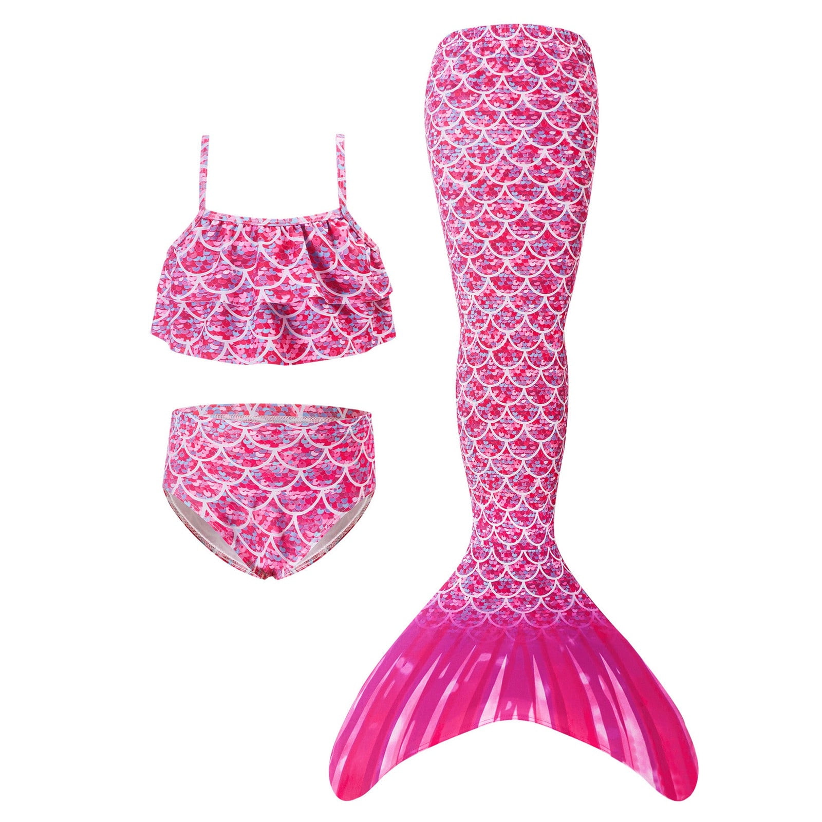 CUZIBR Swimsuit Girls Summer Beachwear Adjustable Strap Ruffled Bikini ...