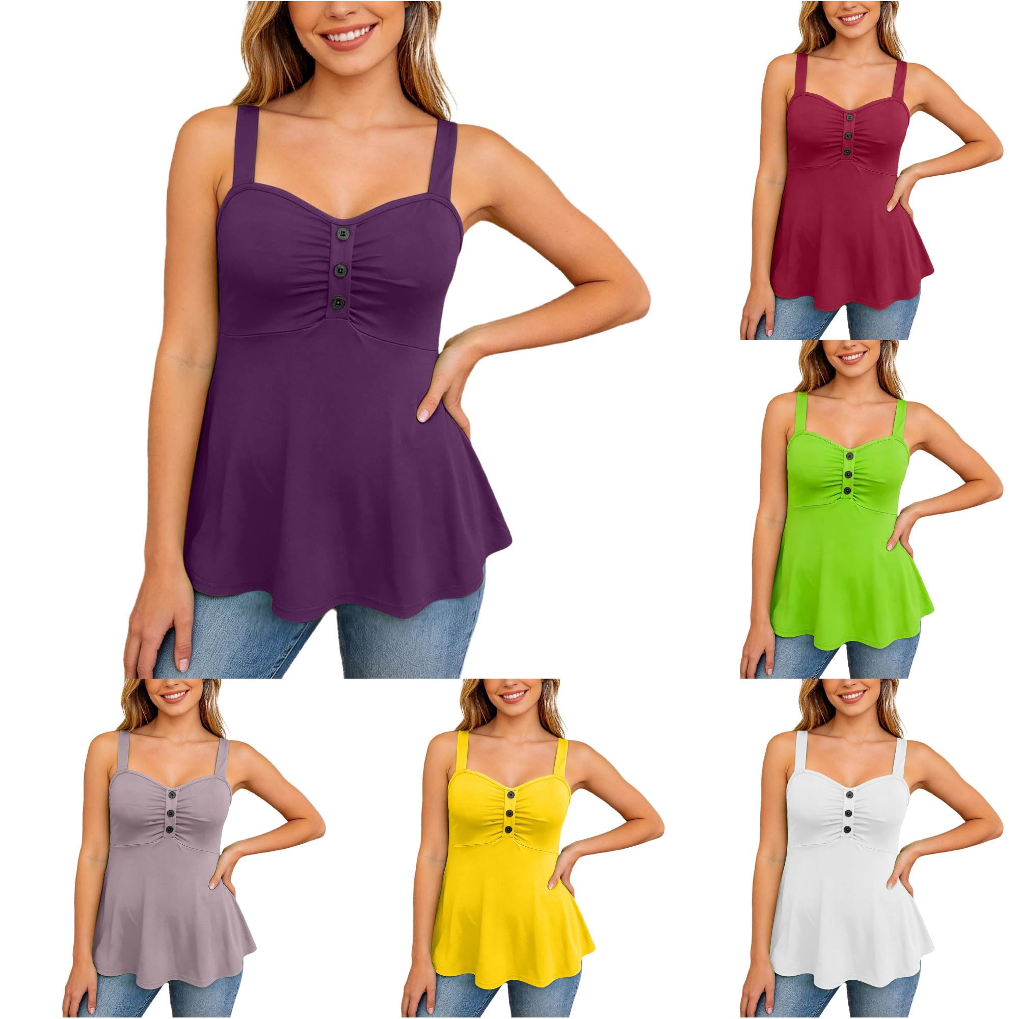 CUZIBR Tank Tops For Women Fashion Summer Sleeveless Spaghetti Strap ...