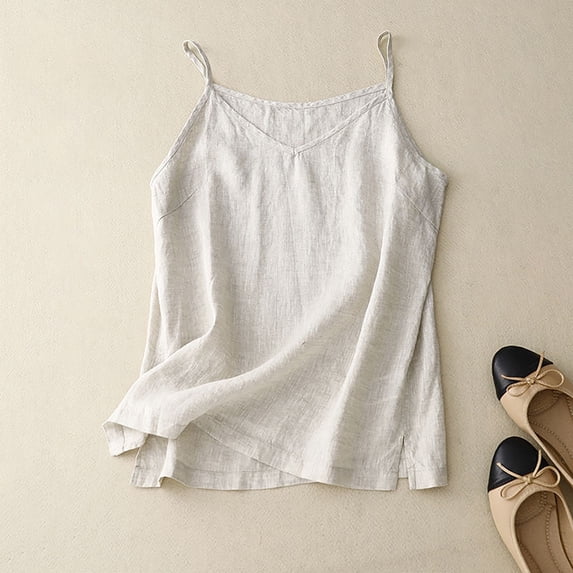 CUZIBR Tank Tops For Women Seamless Comfort Camisole Solid Color V-Neck ...