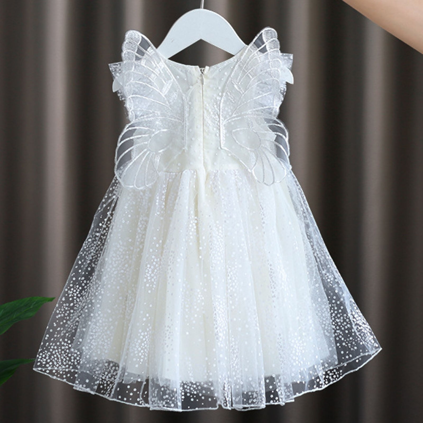 CUZIBR Toddler Baby Fairy Tutu Dress Solid Color Sleeveless Ruffle Lace ...