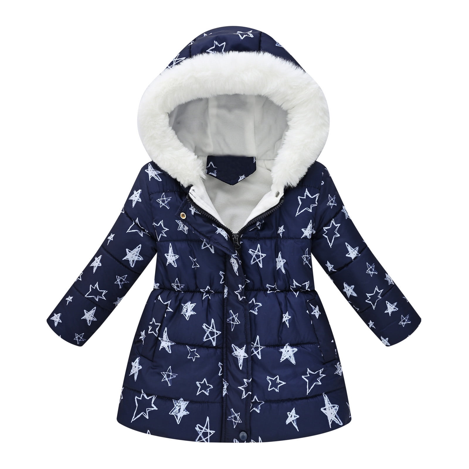 CUZIBR Toddler Boys Girls Winter Coats Hooded Jacket Thicken Windproof Zipper Warm Outwear Cozy ...