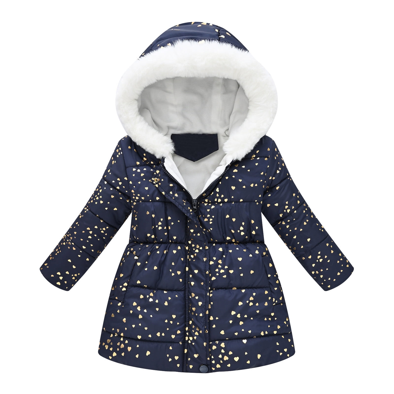 CUZIBR Toddler Boys Girls Winter Coats Hooded Jacket Thicken Windproof Zipper Warm Outwear ...