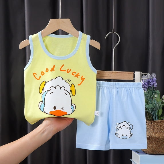 CUZIBR Toddler Boys Summer Outfits Funny Graphic Cartoon Dinosaur Print ...