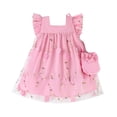 CUZIBR Toddler Girls Dresses Fly Sleeve Square Collar Ruffles Mesh A ...