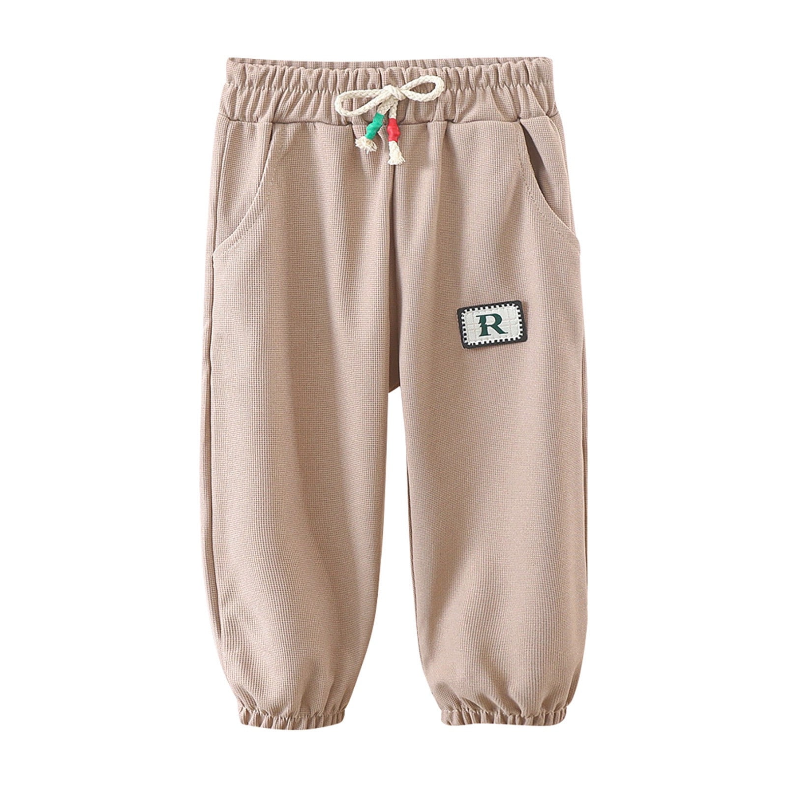 CUZIBR Toddler Kids Baby Girls Boys Solid Color Knitted Pants Athletic Active Jogger Pants Long ...