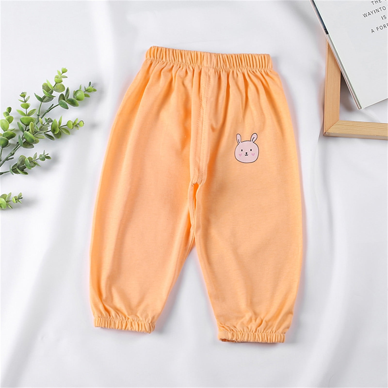 CUZIBR Toddler Pants Spring Summer Thin Joggers Cartoon Print Wide Leg ...