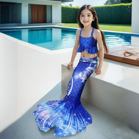 CUZIBR Toddler Swimsuit Girl Fish Fail Bikini Swimsuit Cartoon Print ...