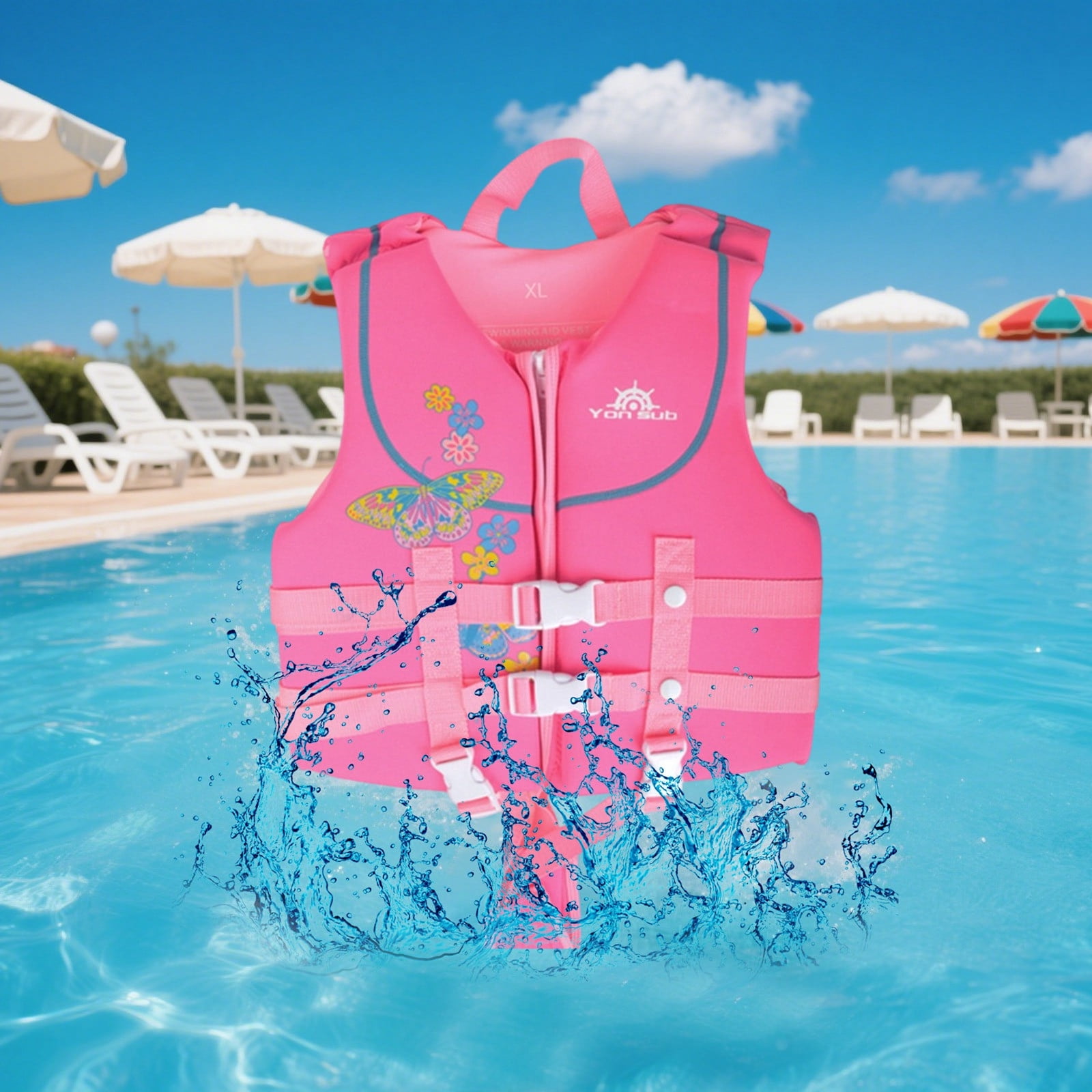 CUZIBR Toddler Swimsuit Swim Vest Cute Cartoon Animal Print Buoyancy ...