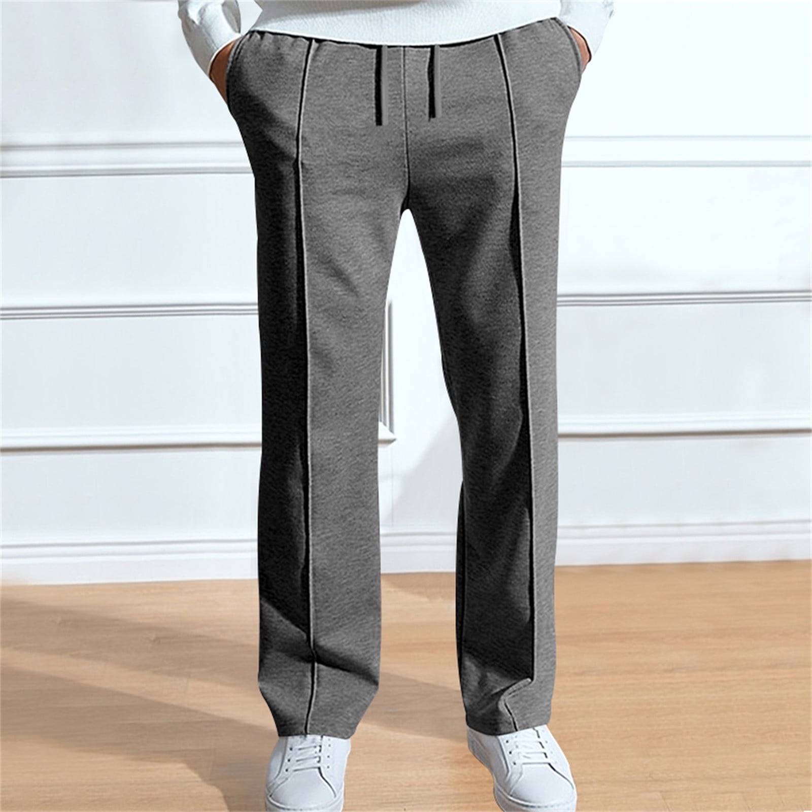 CUZIBR Wens Sweatpants Fashion Baggy Drawstring Elastic Waist Casual ...