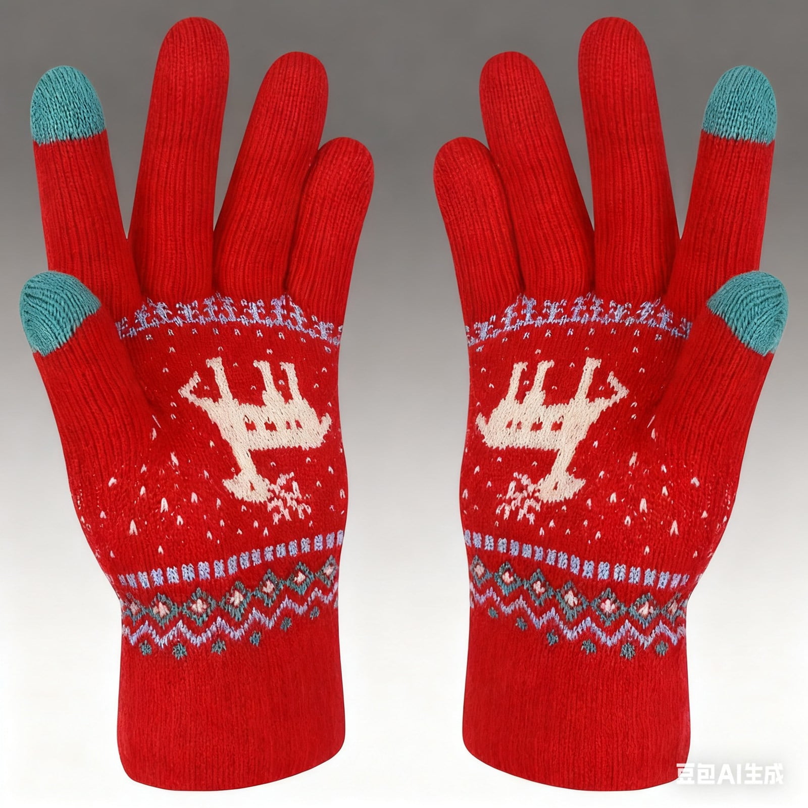 CUZIBR Winter Gloves Festive Knitted Touchscreen Mittens Cute Cartoon ...