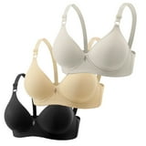 CUZIBR Wireless Bras For Women 3Pc Thin Seamless Adjustable Spaghetti ...