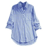 CUZIBR Women'S Classic Plaid Shirts Long Sleeve Button Down Casual ...