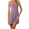 CUZIBR Women'S Sleeveless Nightgown Scoop Neck Adjustable Spaghetti ...