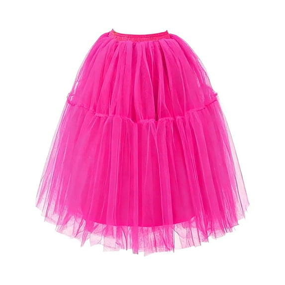 CUZIBR Women Tutu Mini Skirt Elastic Waist Pleated Mesh Solid Color ...
