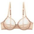 CUZIBR Womens Bras Mesh Lace Underwire Sheer Bras Solid Color ...