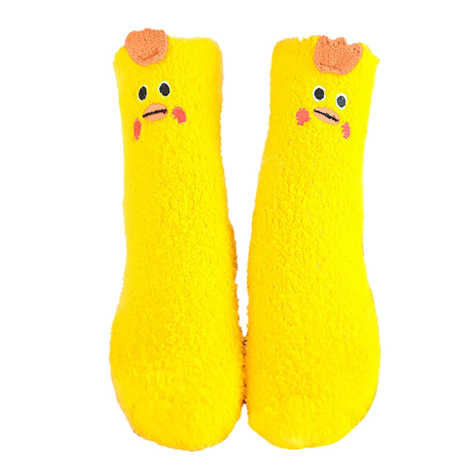 CUZIBR Womens Socks Cute Cartoon Animal Pattern Crew Socks Fuzzy Lined ...