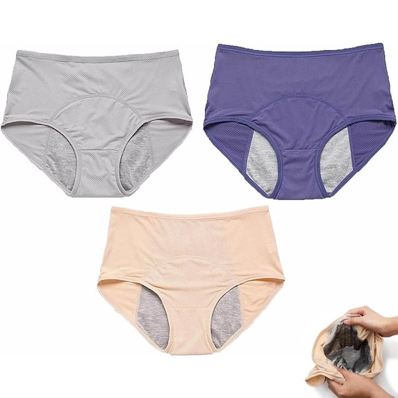 CUZIBR Womens Underwear Solid Mesh Breathable Comfortable High Waist ...