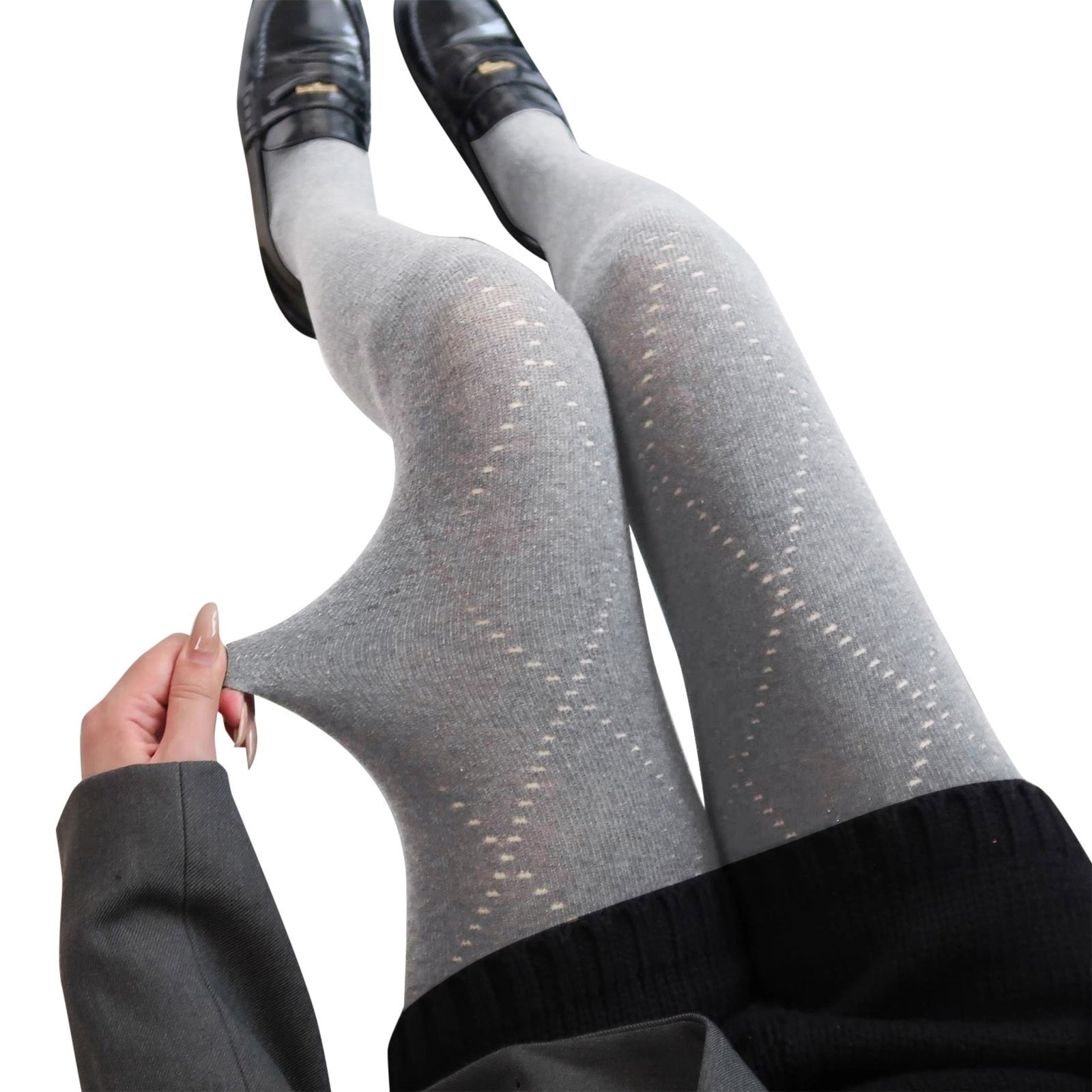 CUZIBR Wool Socks Thermal Winter Tights High Elasticity Slim Leggings ...
