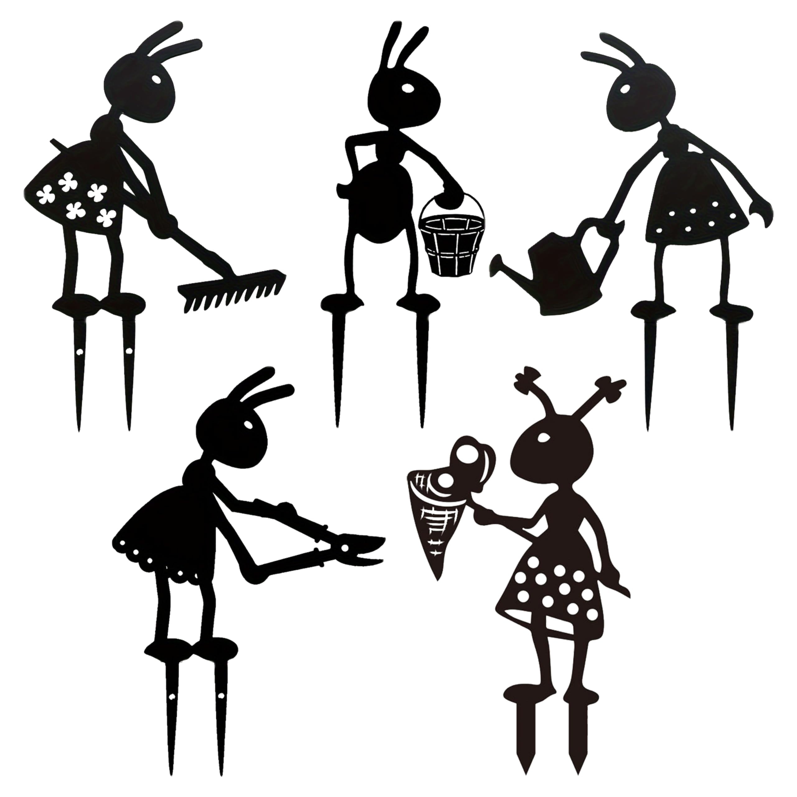 CUweipeng Metal Garden Stakes SSF20 Decorative - 5Pcs Funny Ant Garden ...