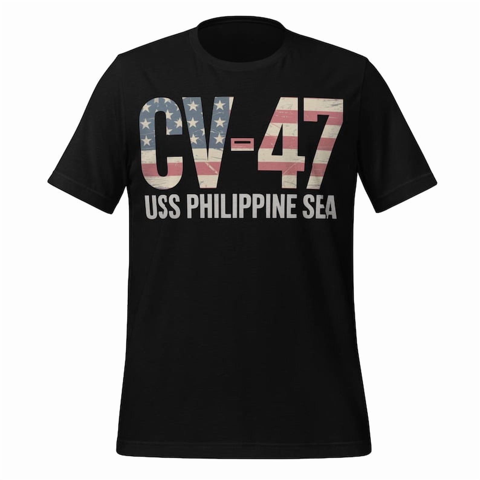 CV-47 USS Philippine Sea T-Shirt | Distressed American Flag Aircraft ...