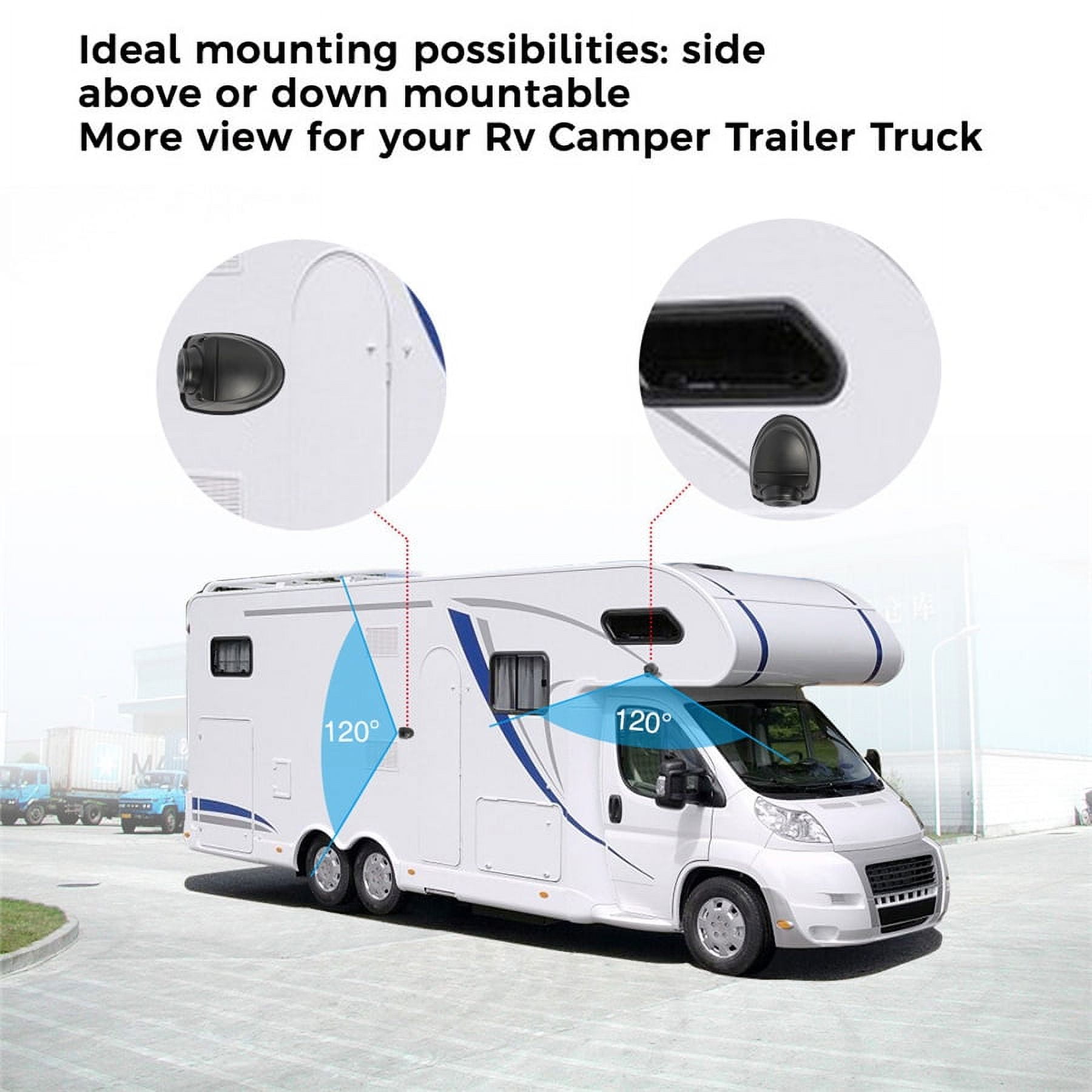 CVBS Universal Mounted Side View Reverse Camera For Truck RV Bus Camper ...