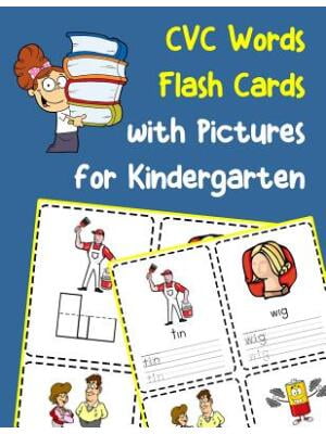CVC Words Flash Cards with Pictures for Kindergarten : Vowels and ...
