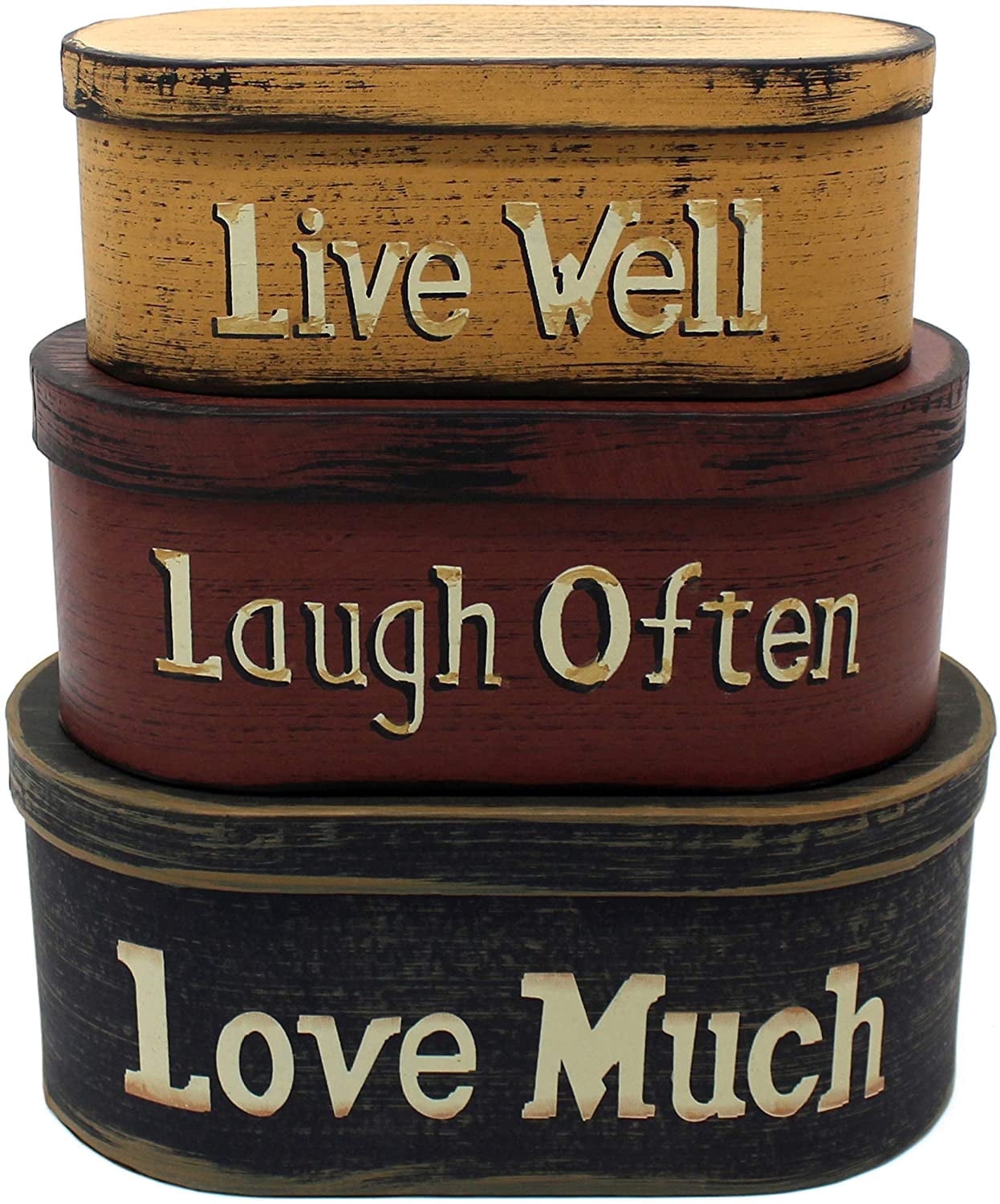 CVHOMEDECO. Primitives Vintage Oval “Live Well, Laugh Often, Love Much ...